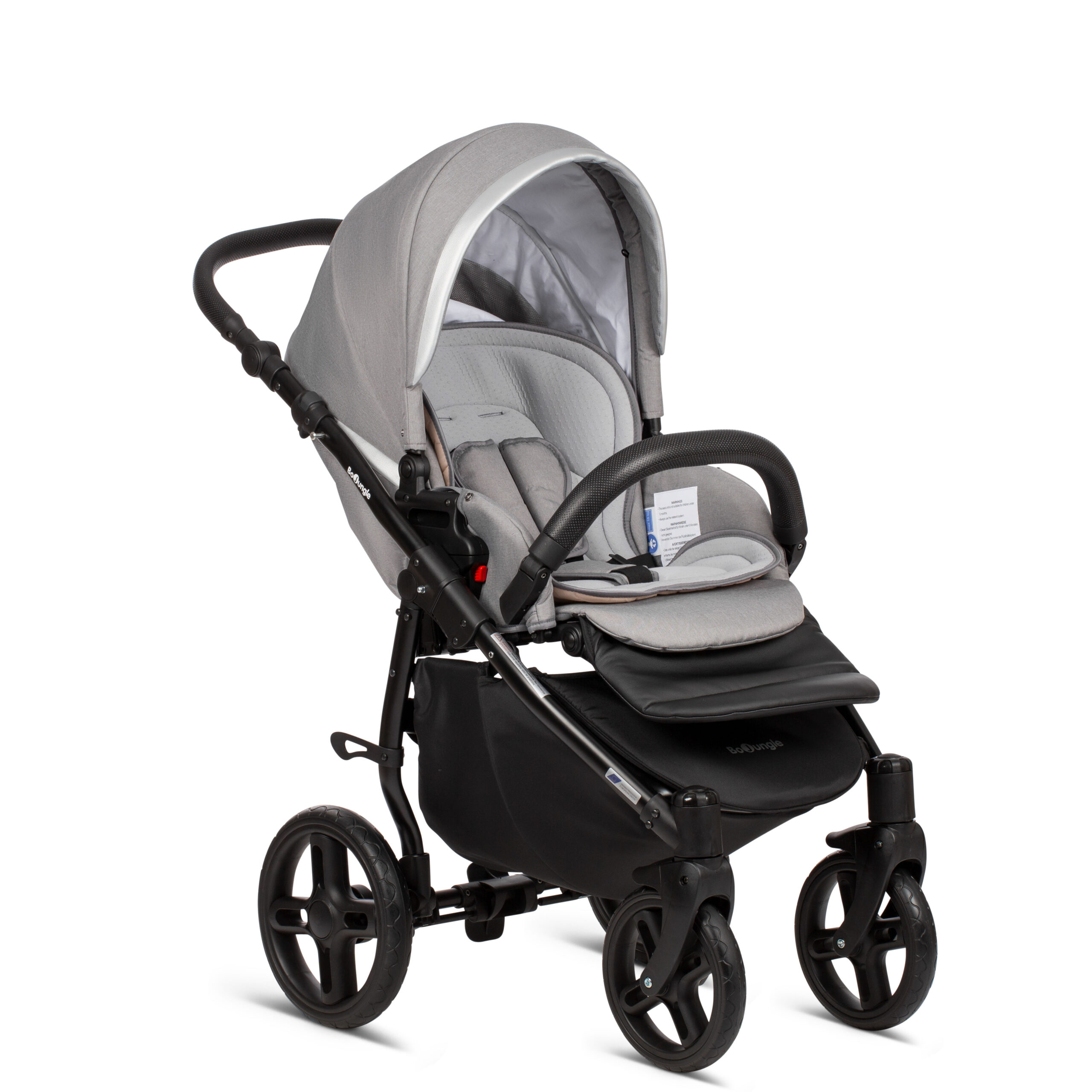 B-Strolly Grey Silver Moon (Frame + Seat Unit + Car Seat Adapters ...